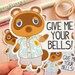 Tom Nook Give Me Your Bells Sticker Waterproof Laminated Vinyl Die Cut ...
