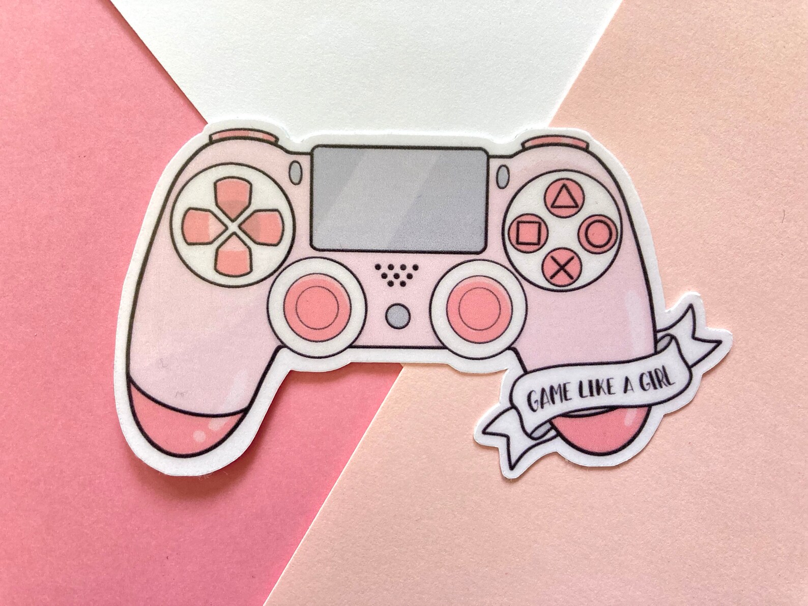 Cute Pink Gaming Controller Game Like a Girl Sticker | Cute Gamer ...