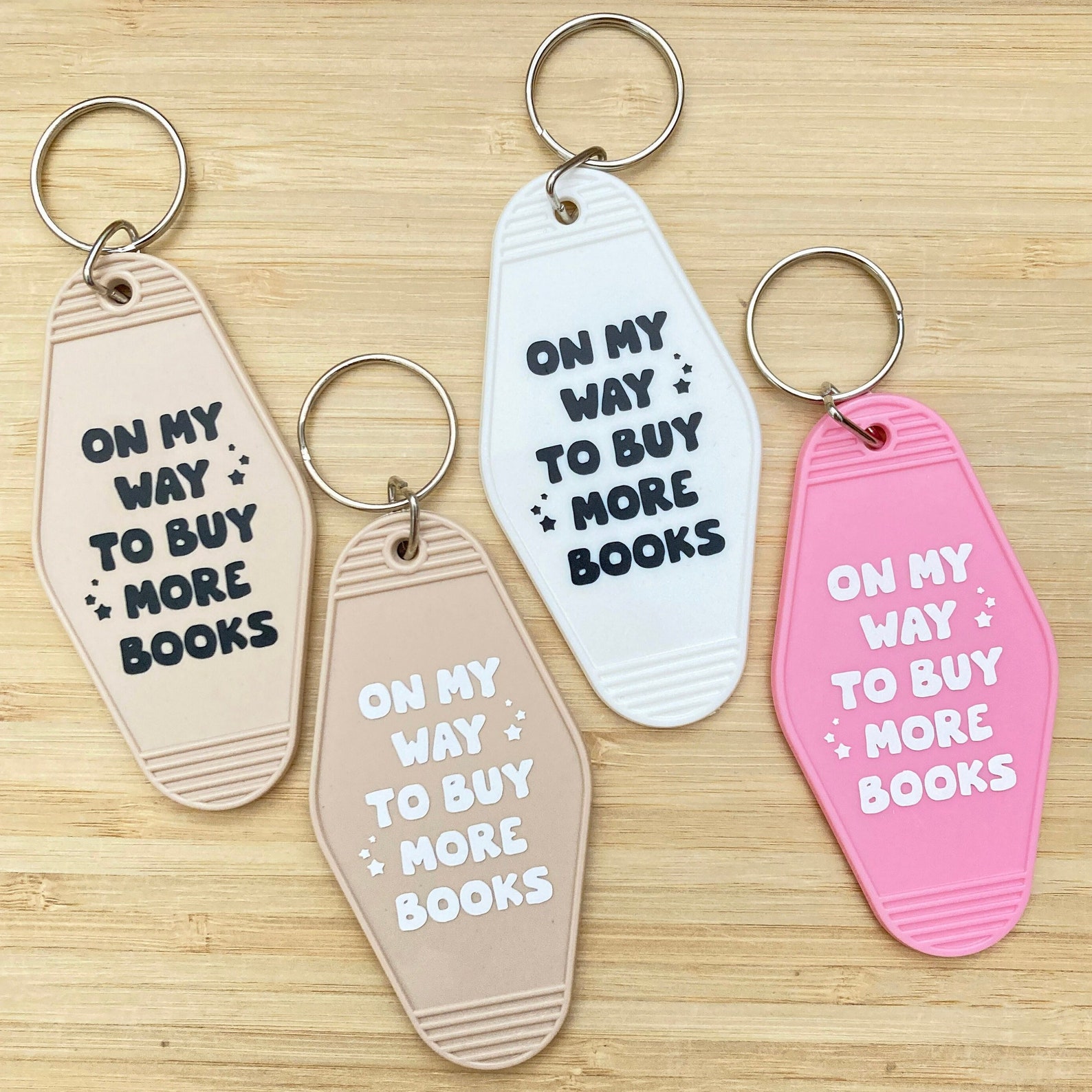 On My Way to Buy More Books Retro Motel Keychain | Bookish Gifts - Etsy