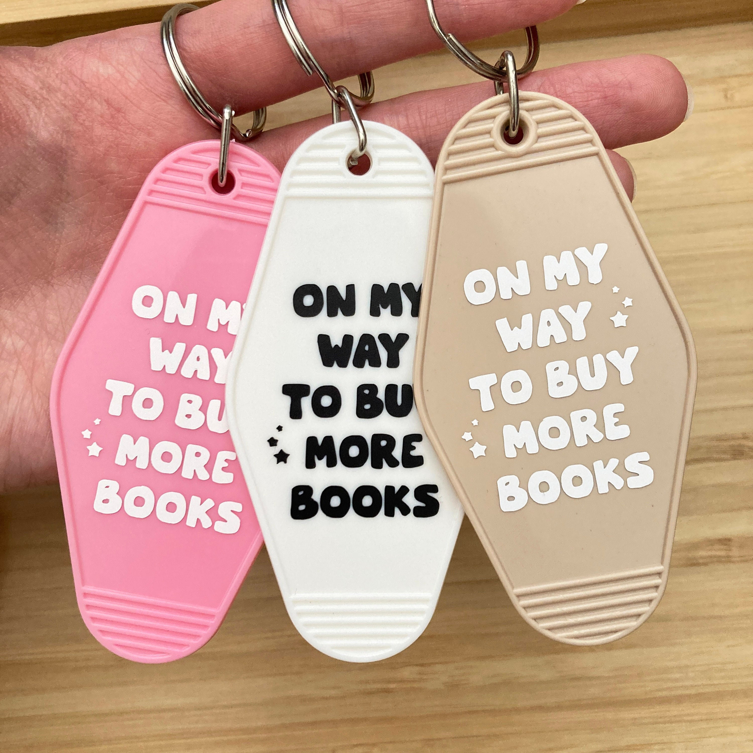 On My Way to Buy More Books Retro Motel Keychain | Bookish Gifts - Etsy
