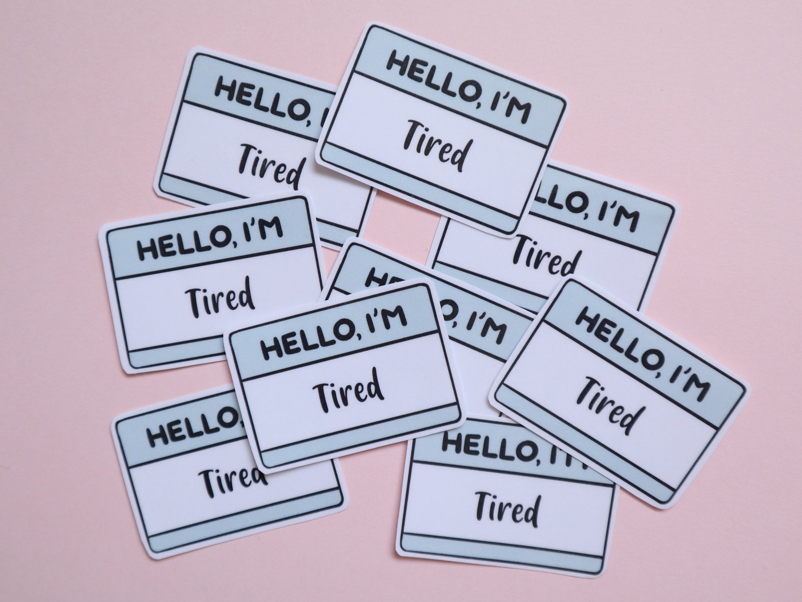 Hello I'm Name Tag Sticker | Mood Name Tags | Anxious, Tired ...