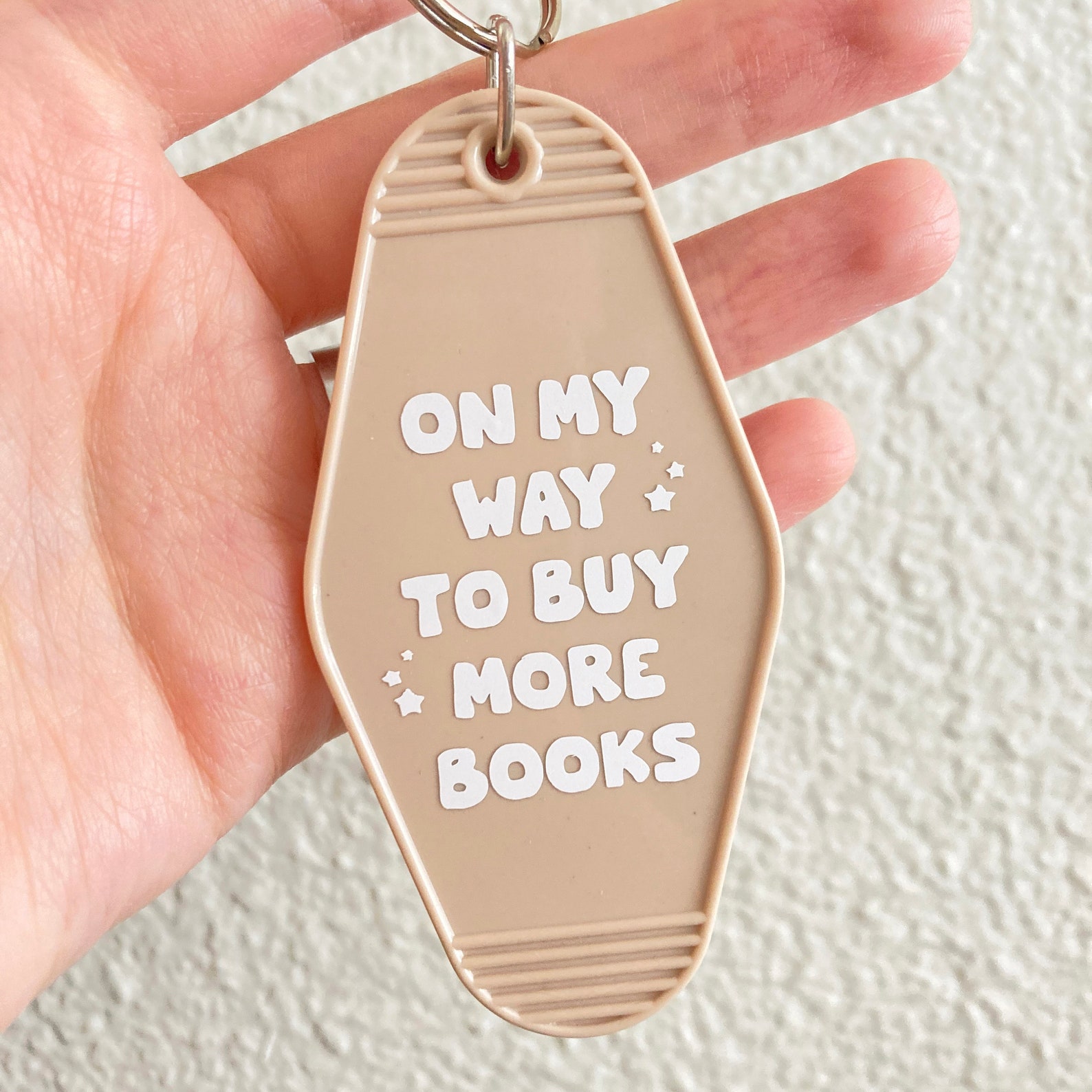 On My Way to Buy More Books Retro Motel Keychain | Bookish Gifts - Etsy