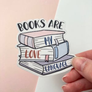Books Are My Love Language Vinyl Sticker | Bookworm Waterproof ...