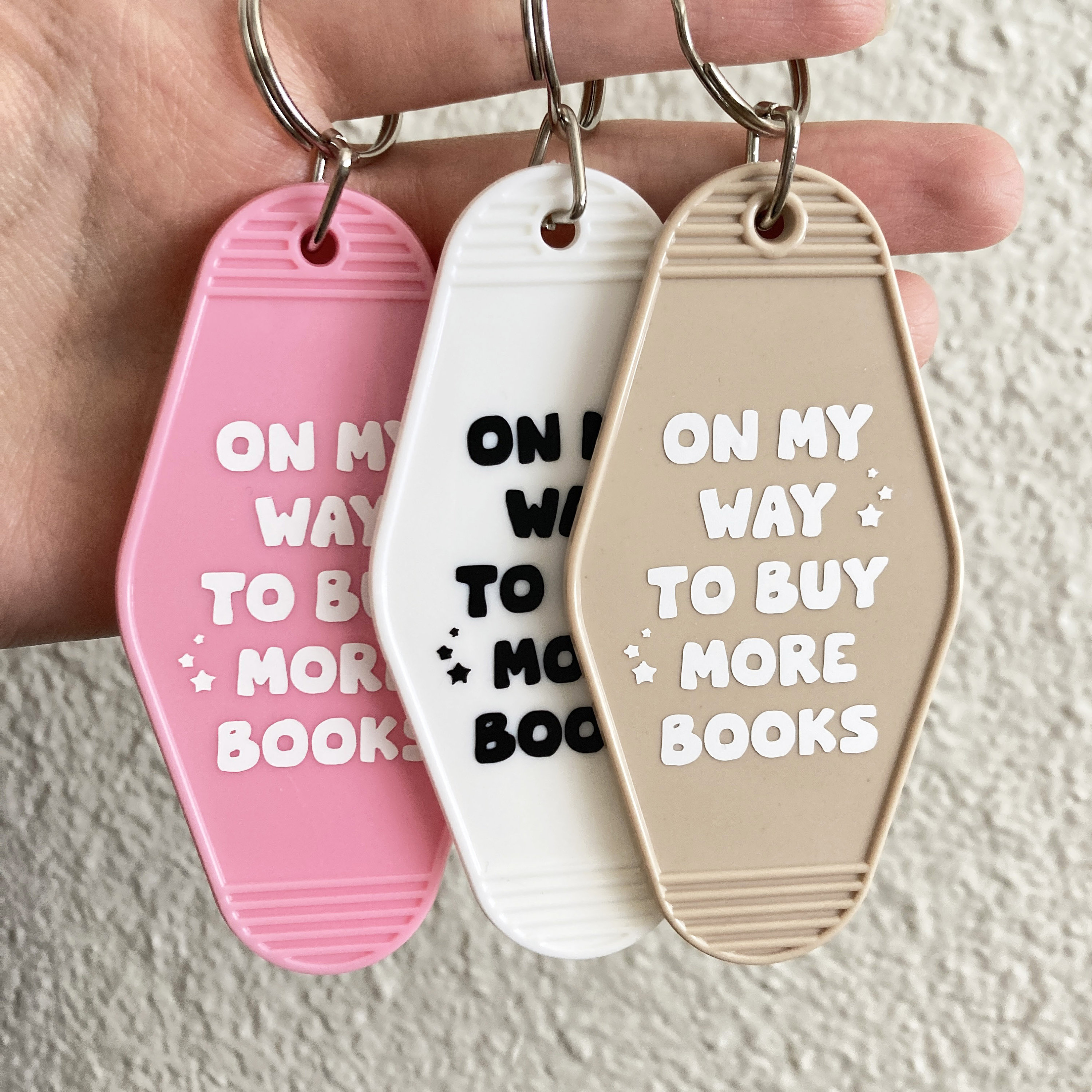 On My Way to Buy More Books Retro Motel Keychain | Bookish Gifts - Etsy
