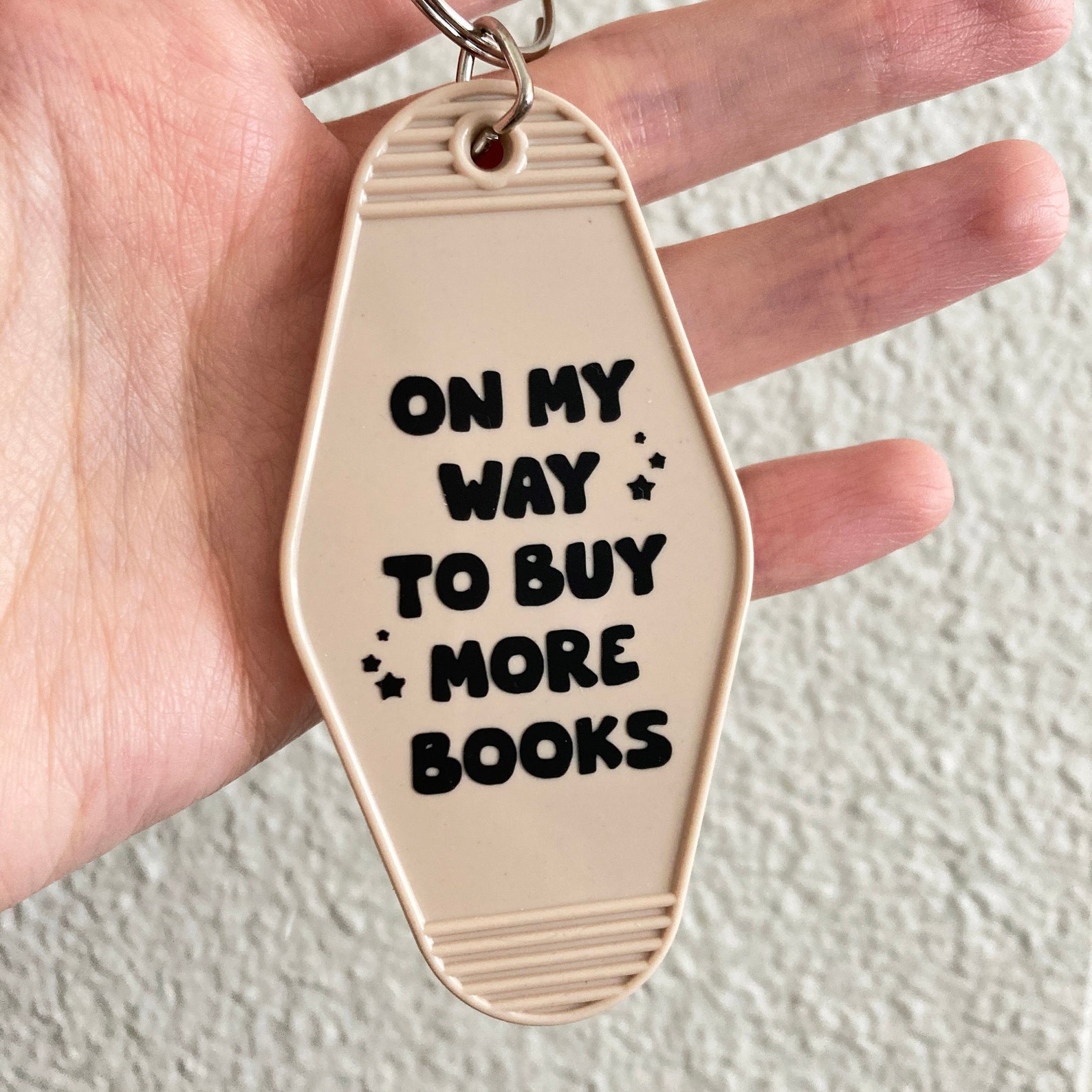 On My Way to Buy More Books Retro Motel Keychain | Bookish Gifts - Etsy