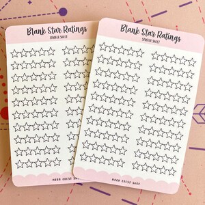 Blank Star Ratings Sticker Sheet | Bookworm, Reading, Review, Bujo ...
