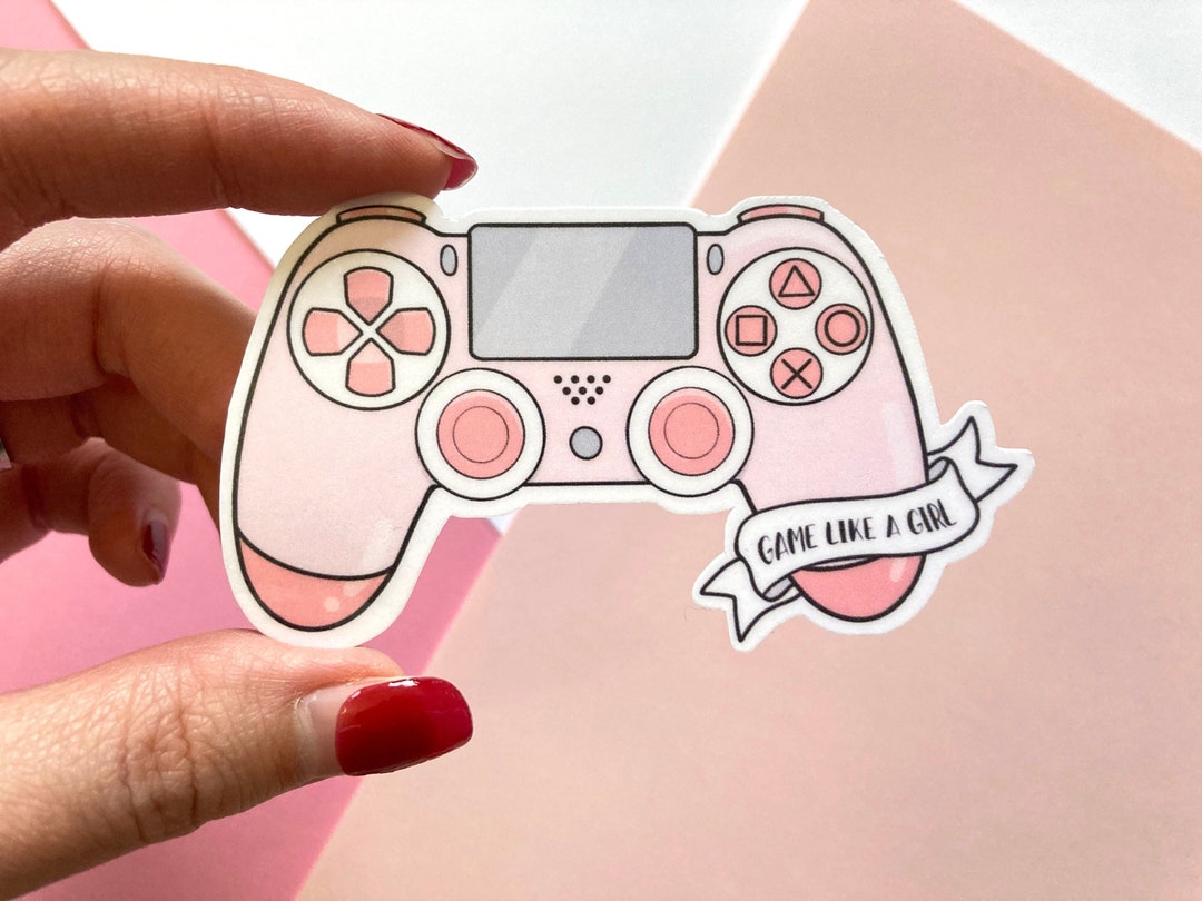 Cute Pink Gaming Controller Game Like a Girl Sticker | Cute Gamer ...