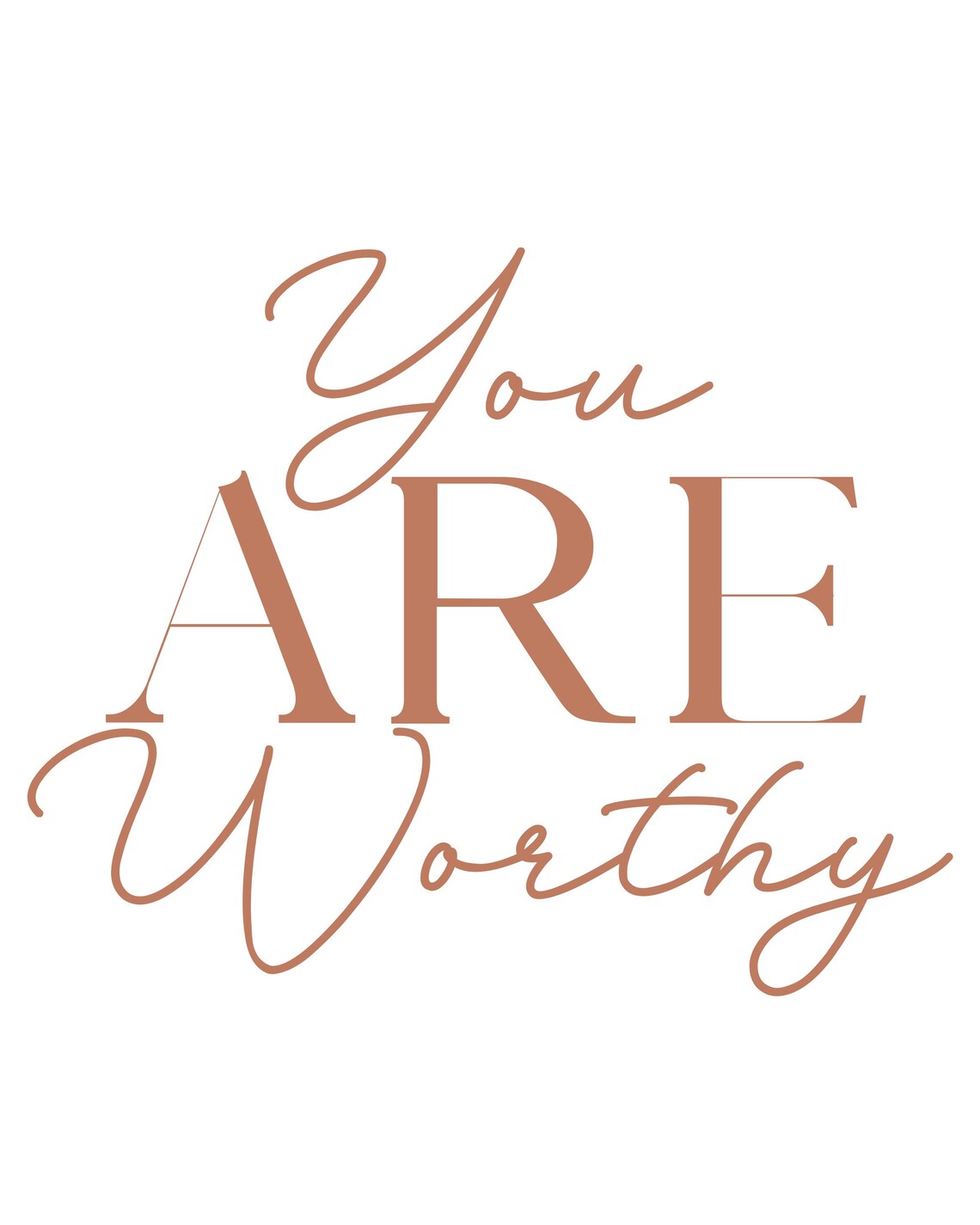 You Are Worthy Pink Art Print - Instant Download - Etsy