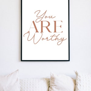You Are Worthy Pink Art Print - Instant Download - Etsy