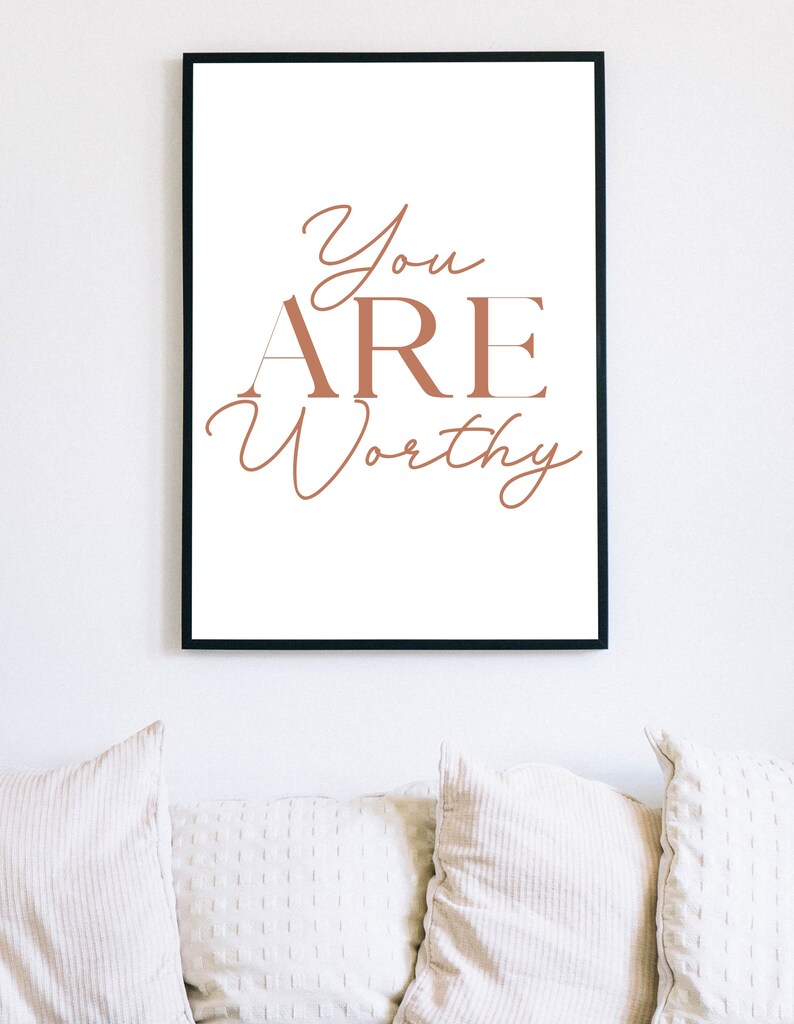 You Are Worthy Pink Art Print - Instant Download - Etsy