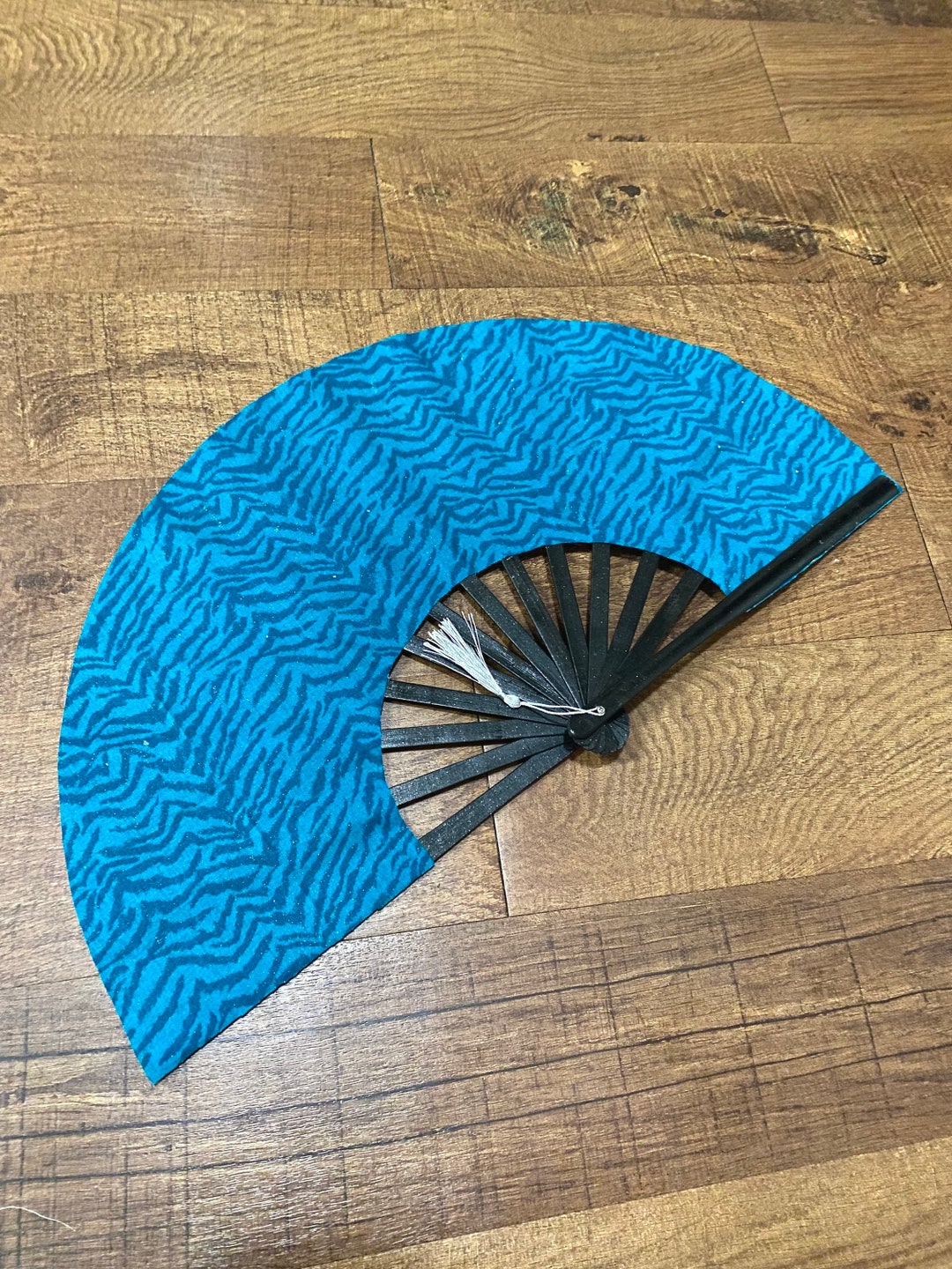 Aquatic Tiger Fan / Large Fan / Rave Accessories / Hand Fan / Rave Hand ...