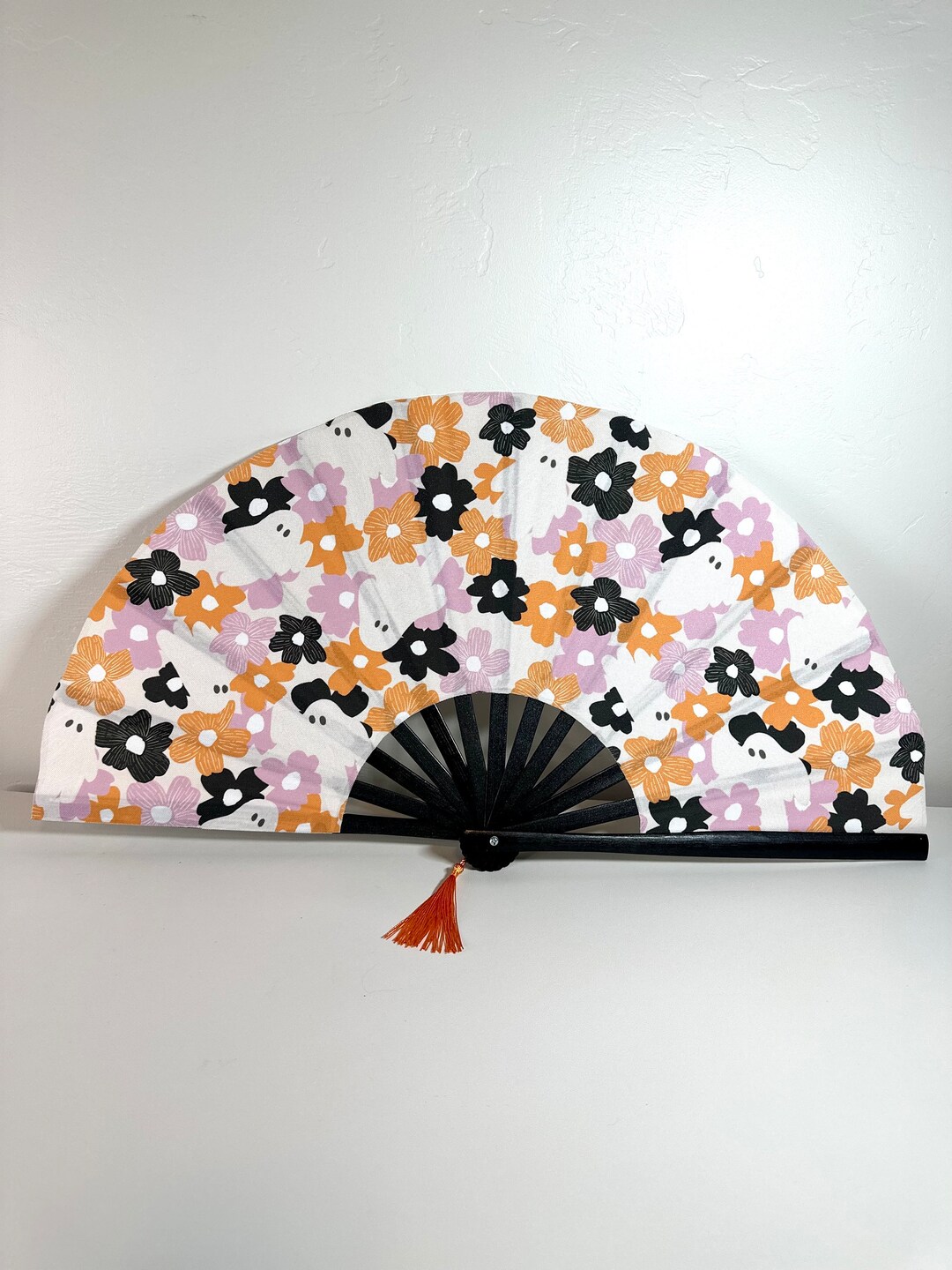 Spooky Floral Fan / Large Fan / Rave Accessories / Hand Fan / Rave Hand ...
