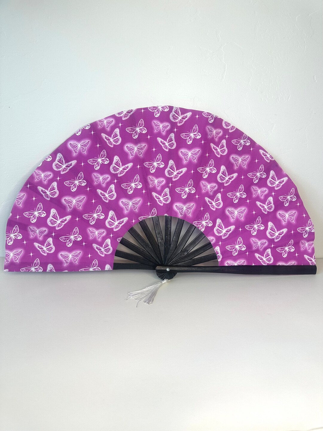 Y2K Butterflies Fan / Large Fan / Rave Accessories / Hand Fan / Rave ...