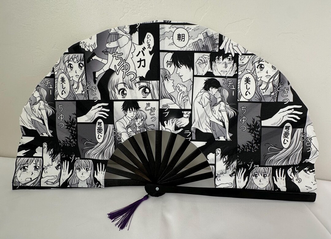 Anime Fan / Large Fan / Rave Accessories / Hand Fan / Rave Hand Fan ...