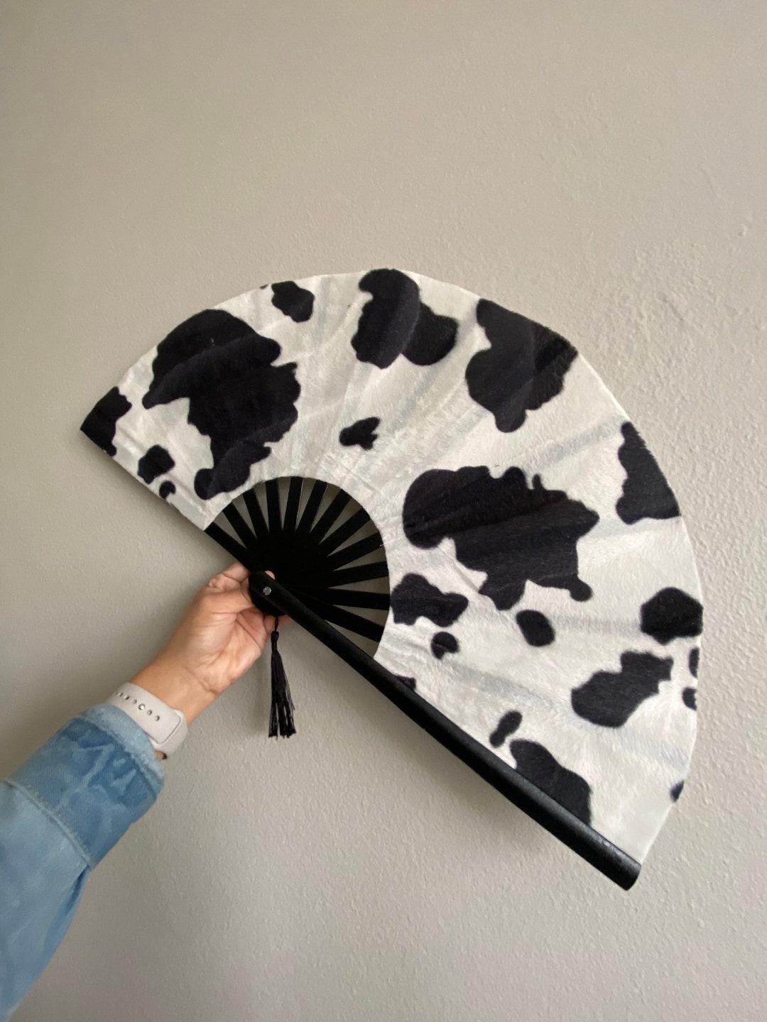 Moo Moo Clacking Fan: Faux Cow Print, Rave Festival Accessory - Etsy