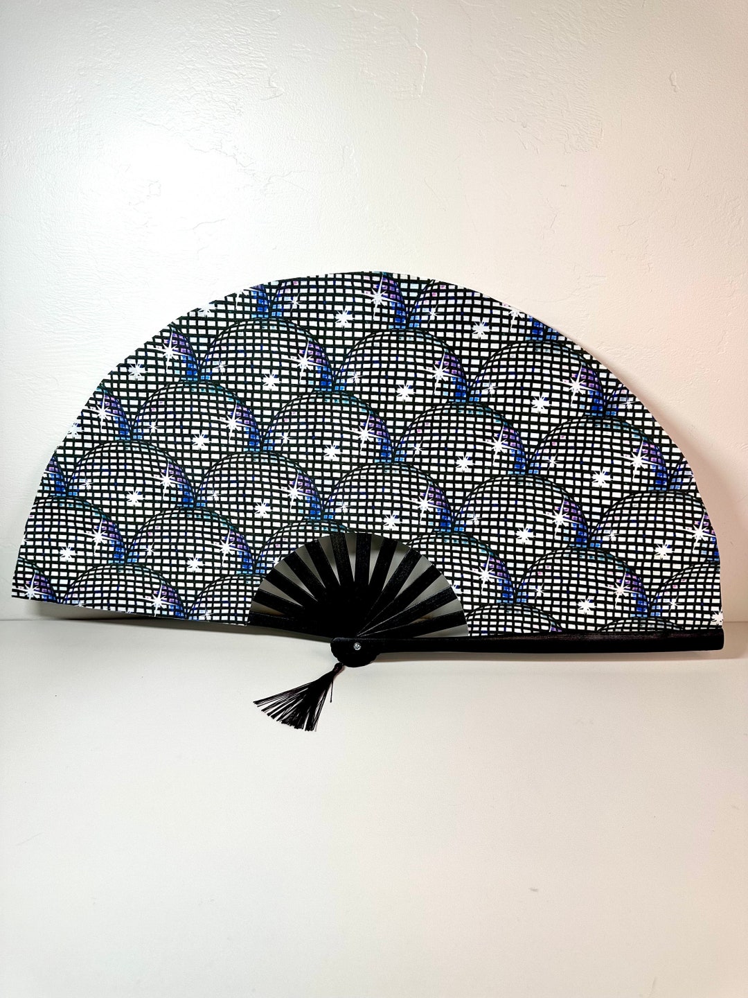 Disco Tech Fan / Large Fan / Rave Accessories / Hand Fan / Rave Hand ...