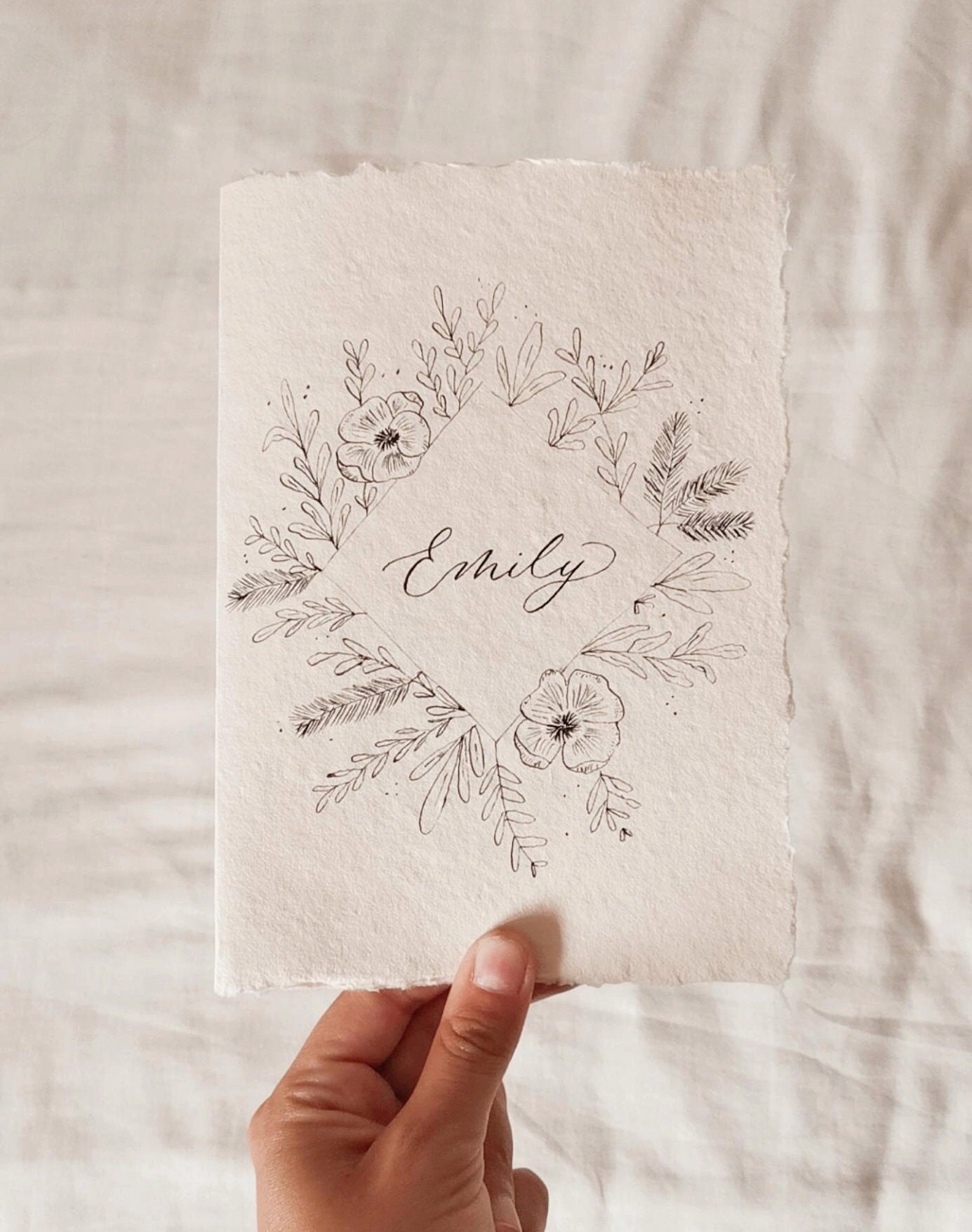 Handmade Calligraphy Card Happy Birthday Calligraphy Card - Etsy