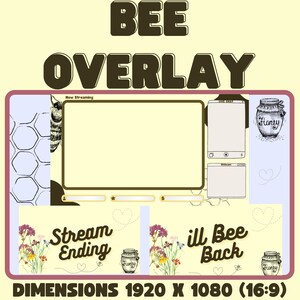 TWITCH/STREAM OVERLAY Cozy Bee Theme Bundle Pack - Etsy