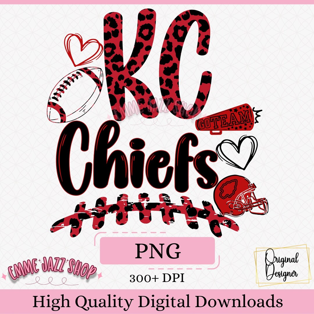 Kansas City Chiefs Leopard PNG: Girls Football Design (digital Download ...
