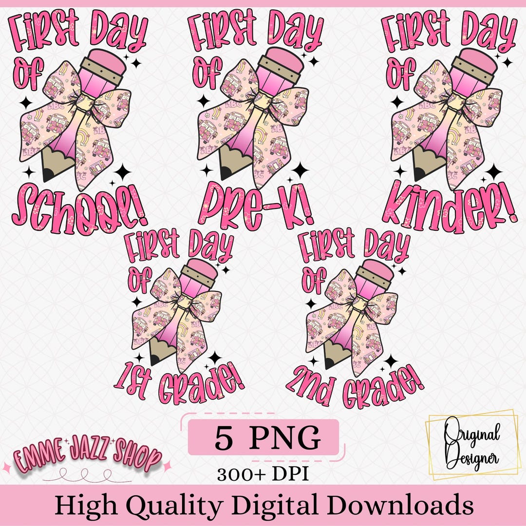 Back to School PNG Bundle — First Day of School Png Bundle , First Day ...