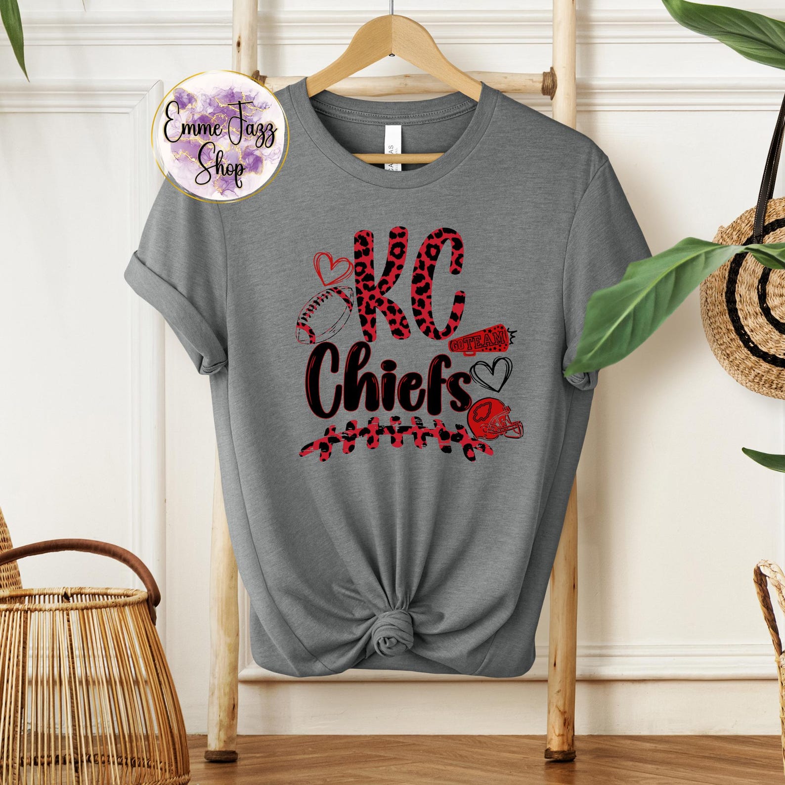 Kansas City Chiefs Leopard Print Unisex T-shirt: Super Bowl Game Day - Etsy