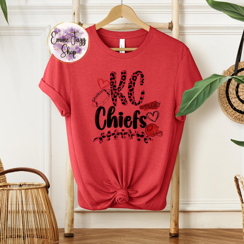 Kansas City Chiefs Leopard Print Unisex T-shirt: Super Bowl Game Day - Etsy