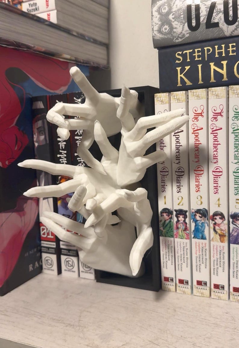 3D Printed Hand Book Nook | Gothic Bookshelf Insert | Horror Shelf ...