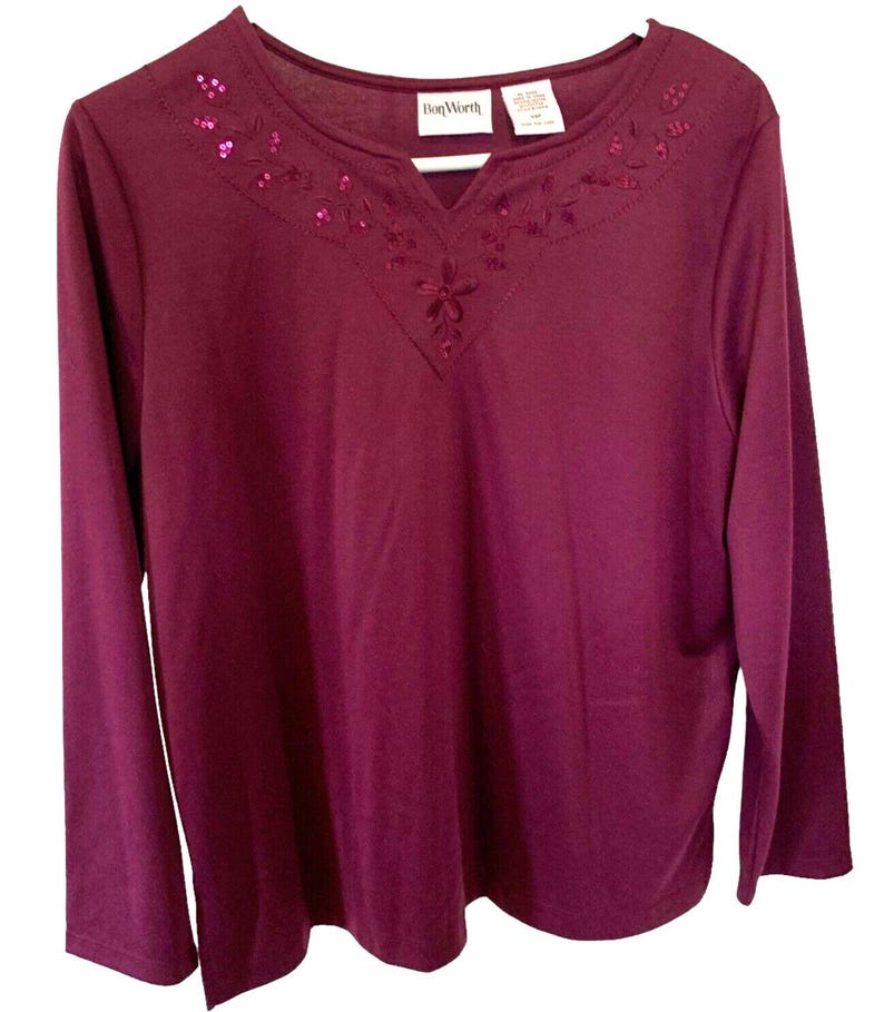 Bonworth 3-PC Pants Set Petite XS Cranberry Embroidered Full Zip Jacket ...