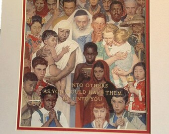 Norman Rockwell Print, the Golden Rule Original Painting for Post Cover ...