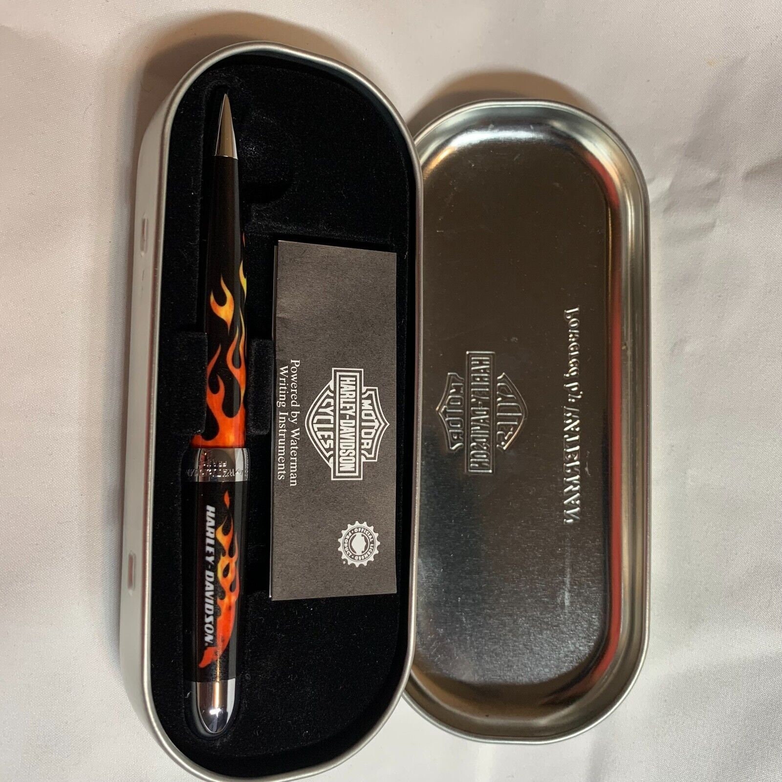 Harley-davidson Waterman Flaming Ball Pen Unused in Original Tin Case ...