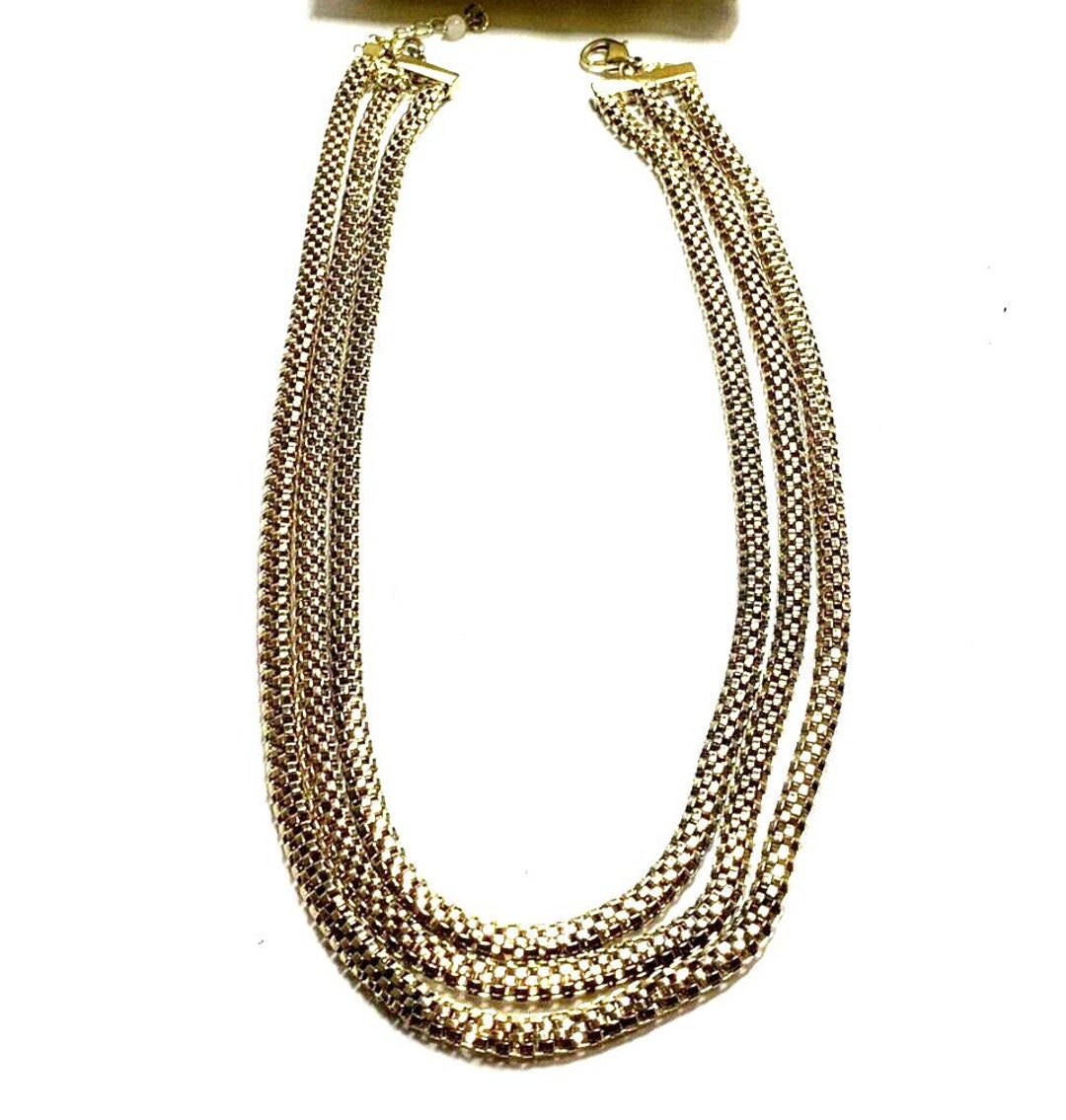 1980 Premier Designs Three-strand Gold Tone Rope Necklace 15" Vintage ...