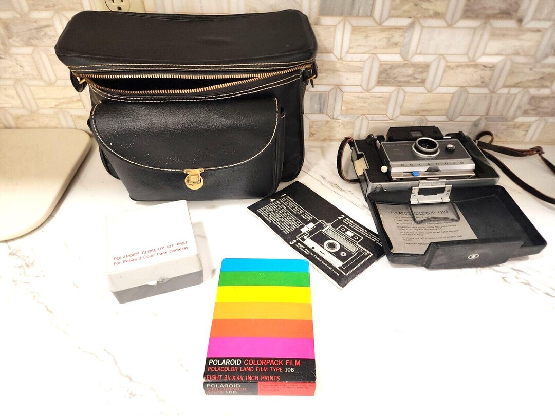 1970s Polaroid Automatic 100 Land Camera W/bag Film Booklet and Extras ...
