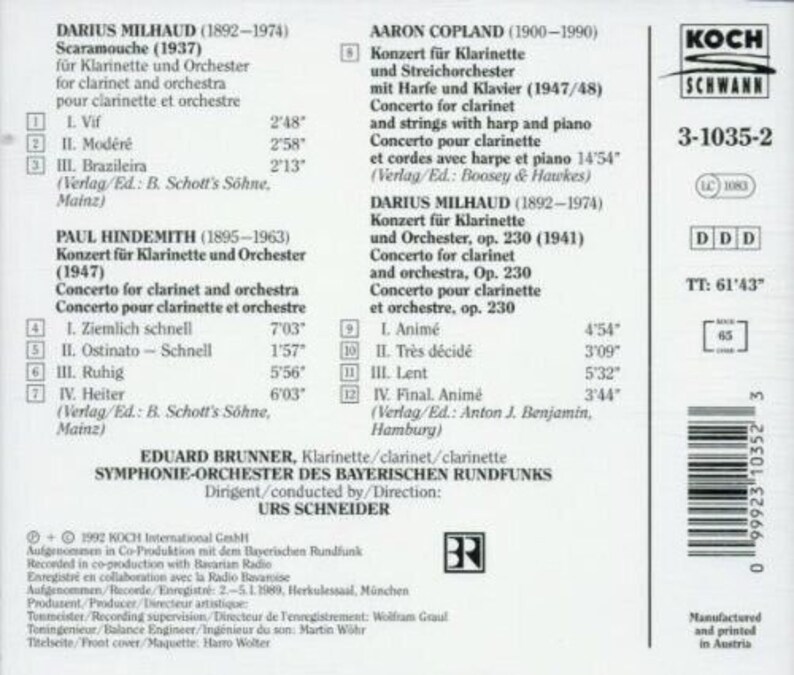 Hommage à Benny Goodman by Eduard Brunner CD, Oct-1992, Koch Schwann - Etsy