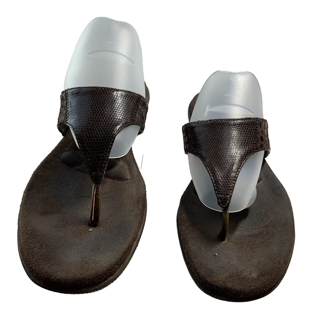 Vintage Avon Toe Thong Sandals 8.5 Dark Brown Boho Beachy Resort ...