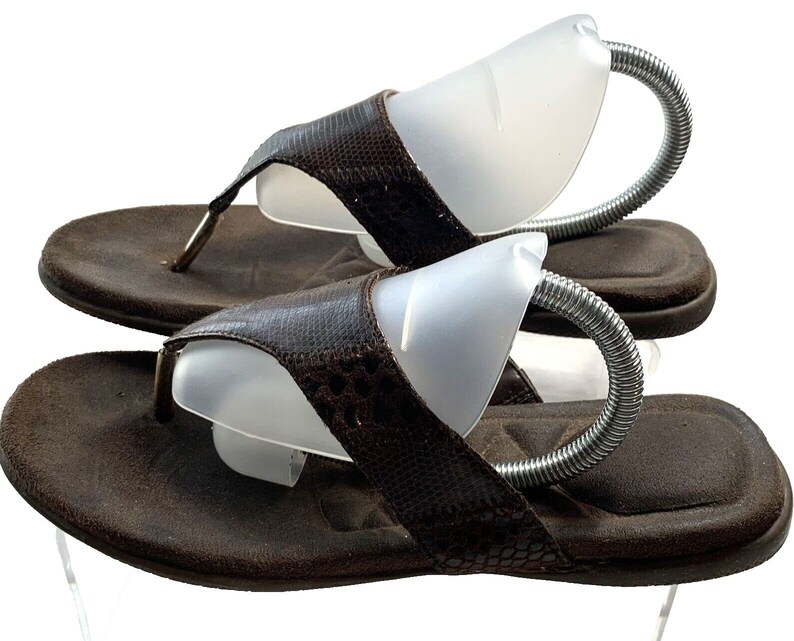 Vintage Avon Toe Thong Sandals 8.5 Dark Brown Boho Beachy Resort ...