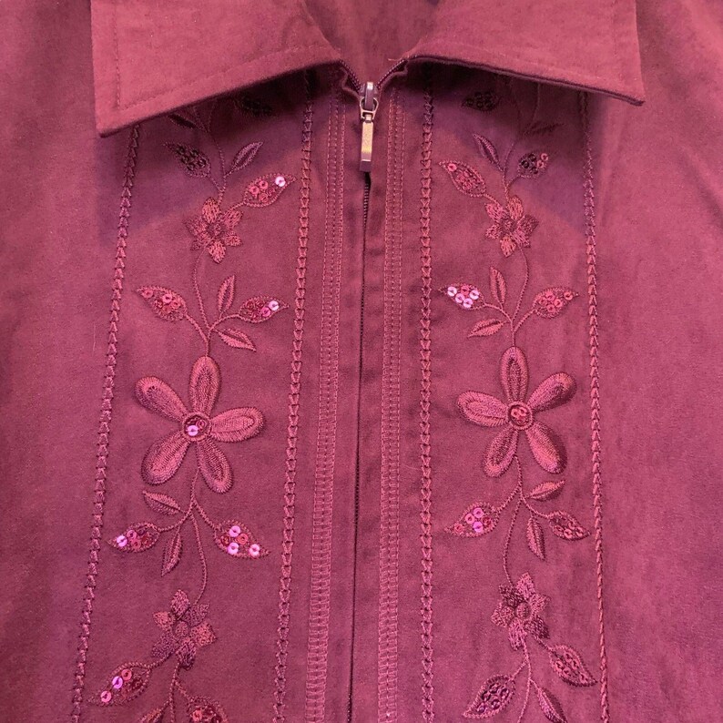 Bonworth 3-PC Pants Set Petite XS Cranberry Embroidered Full Zip Jacket ...