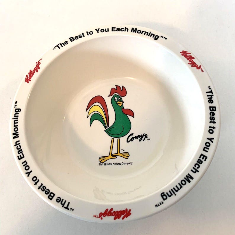 Vintage 1995 Kelloggs Cereal Bowl Character Cornelius Rooster 6 ...