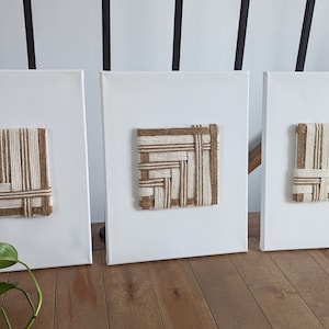 Jute Wall Decoration Set of 3, Ecofriendly- Handmade , Wool Thread Wall ...