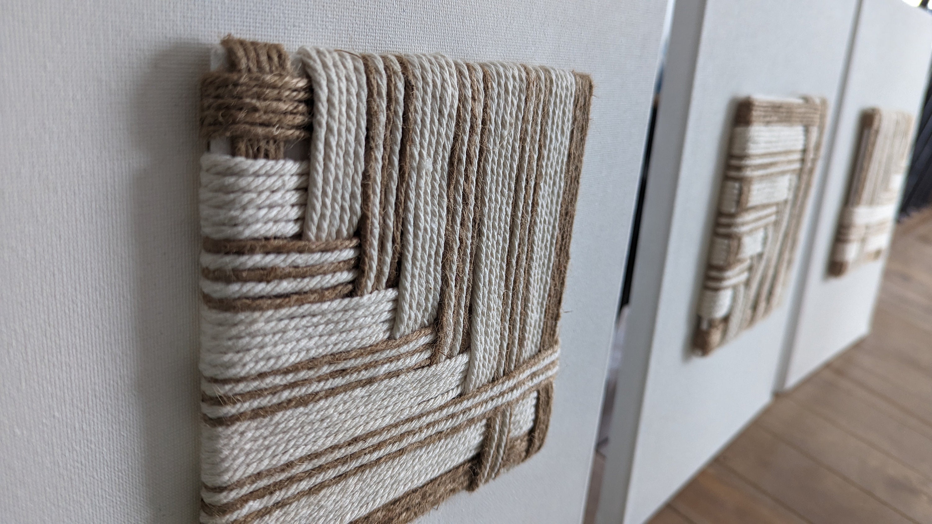 Jute Wall Decoration Set of 3, Ecofriendly Handmade , Wool Thread Wall ...