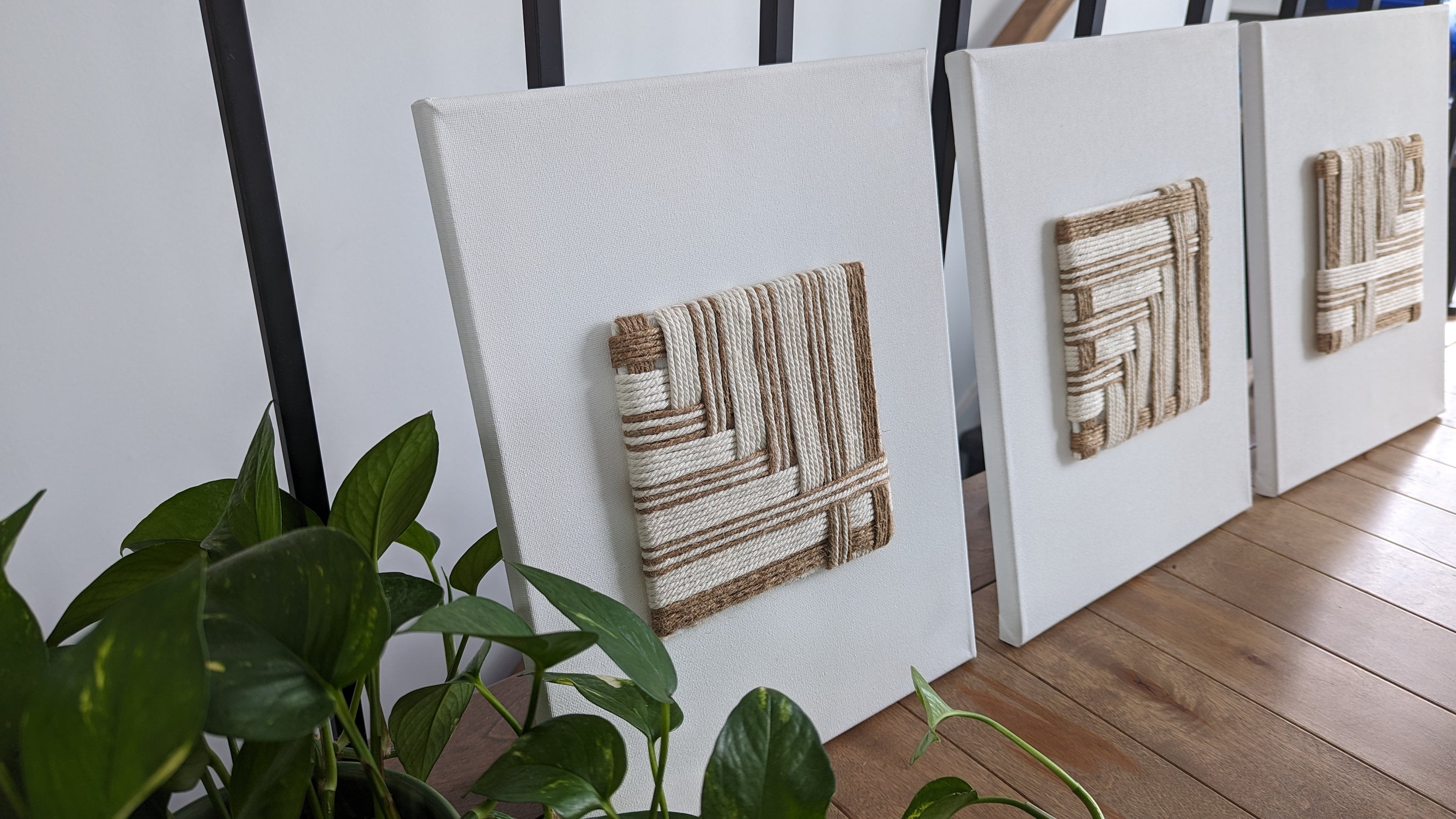 Jute Wall Decoration Set of 3, Ecofriendly- Handmade , Wool Thread Wall ...