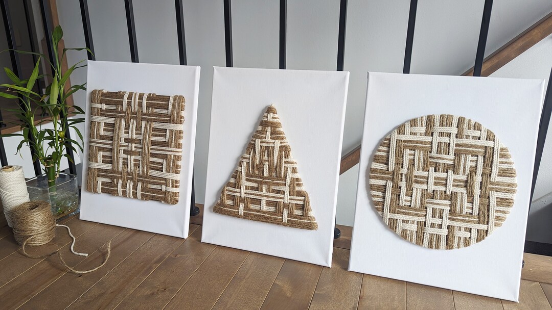 Jute Wall Decoration Set of 3, Wall Hanging Set of 3, Ecofriendly ...