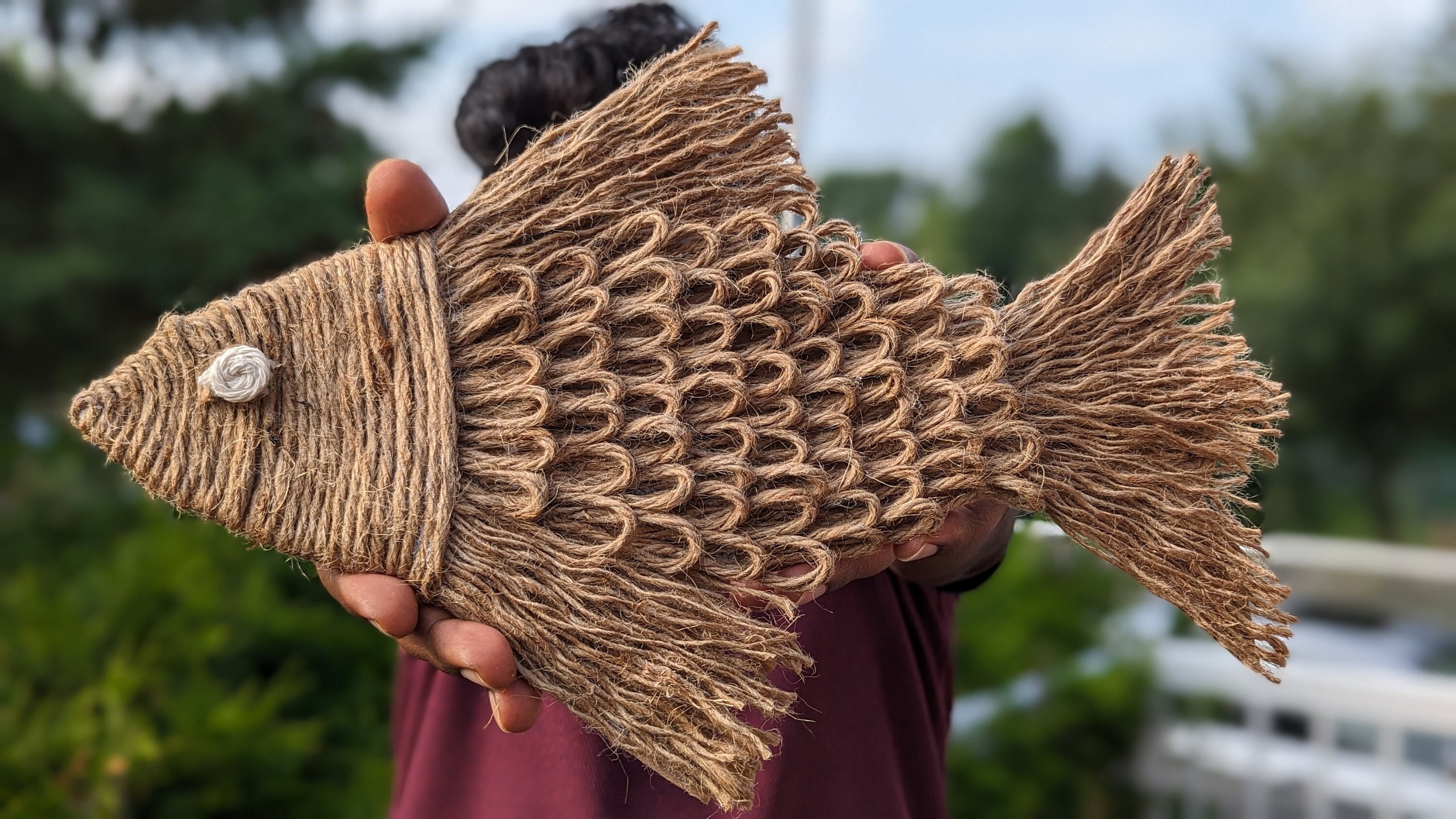 Fish Jute Wall Decoration Set, Ecofriendly-handmade, Jute Decor ...