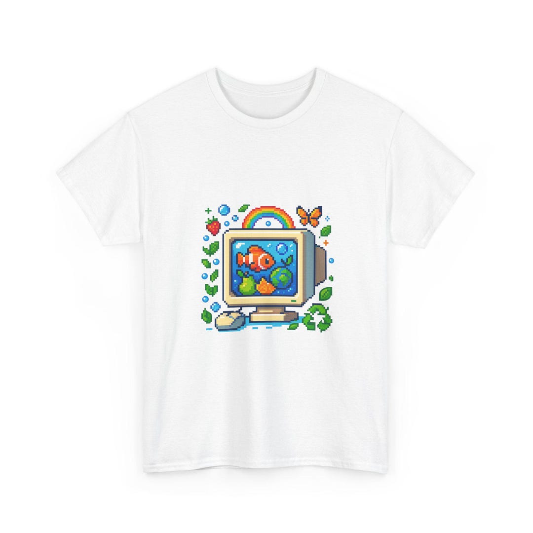 Frutiger Aero, Aqua Aero, Pixel Art Retro Computer Aquarium Tee | Cute ...