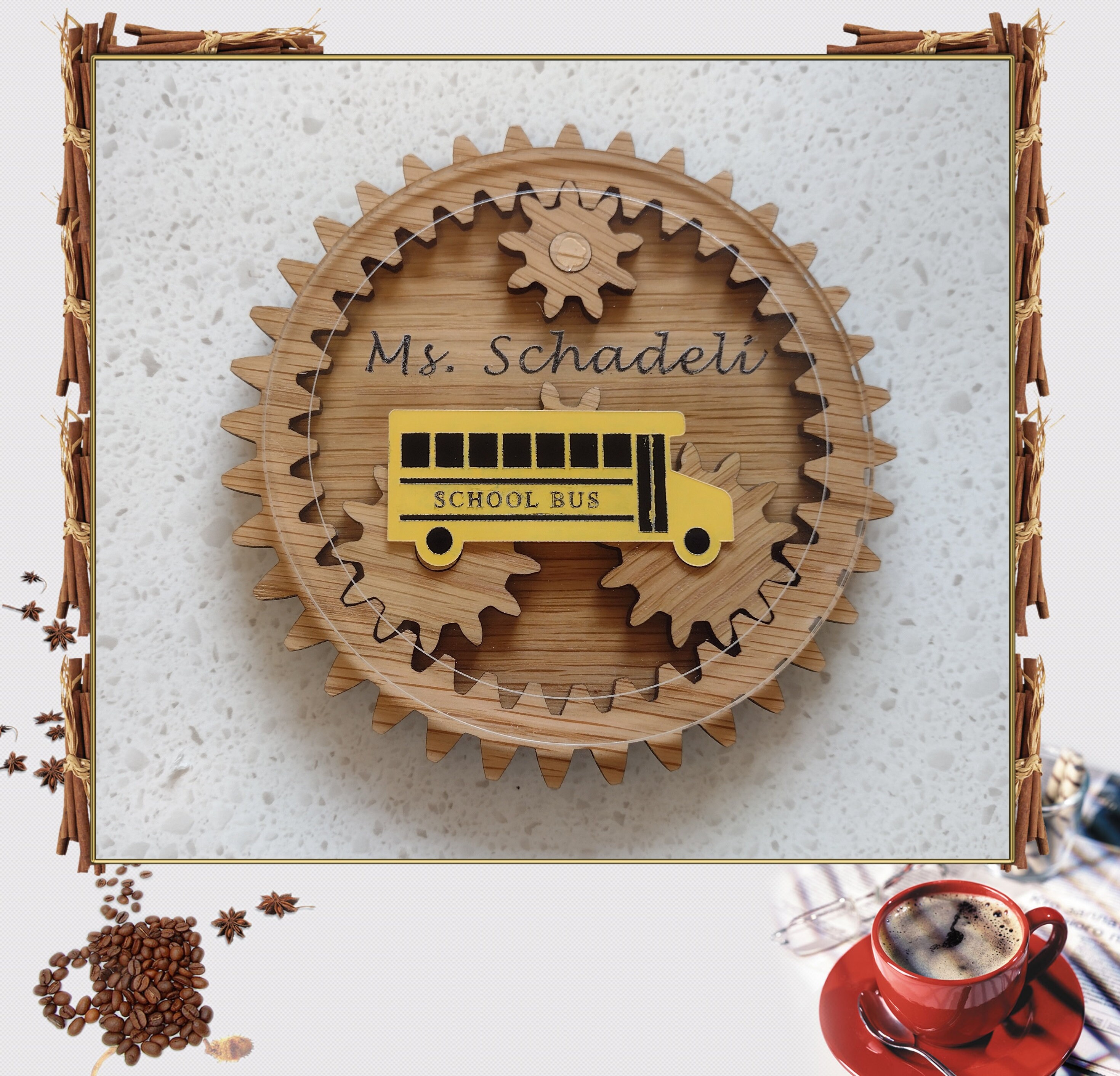 School Bus Coaster or Fidget Toy. Digital File, Svg, Glowforge - Etsy