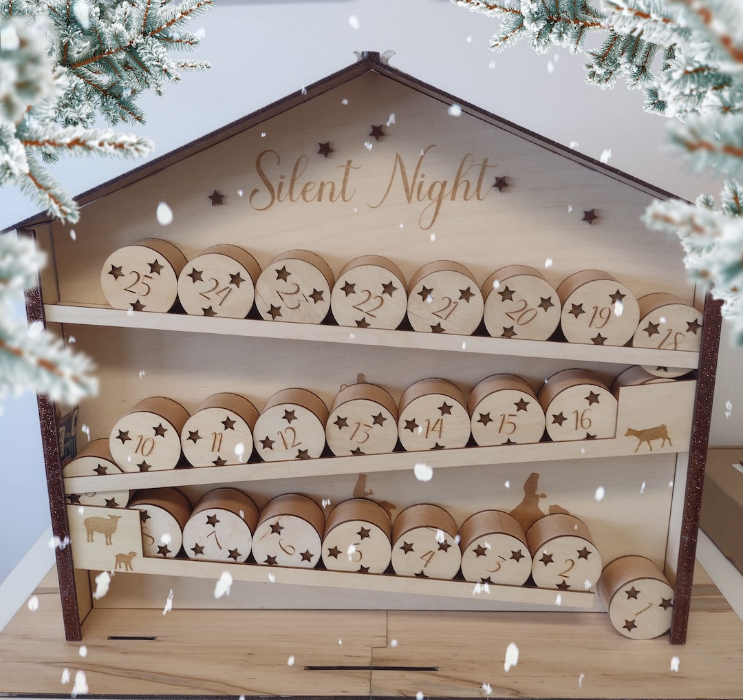 Calendrier de l'Avent - fichier numérique SVG, Glowforge, laser - Etsy France