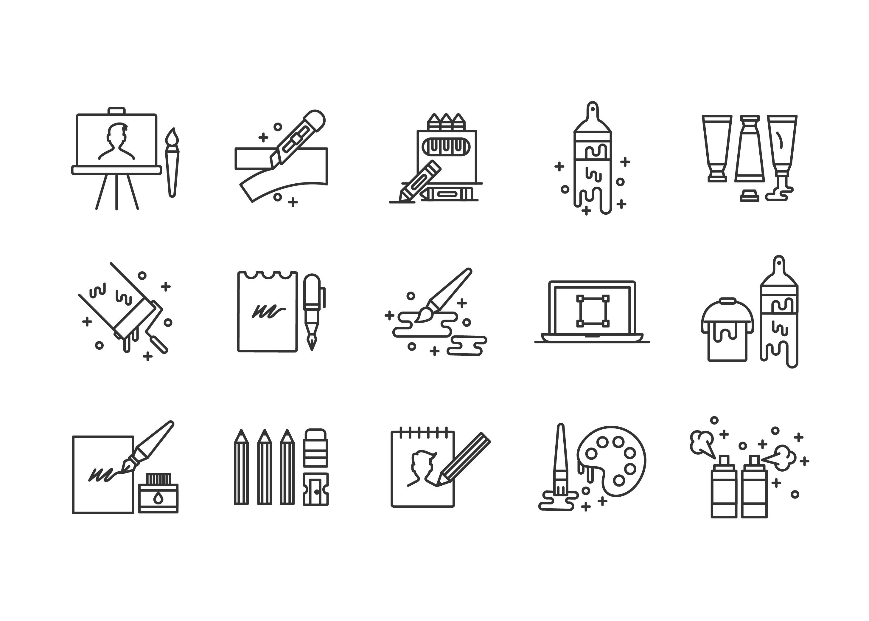 150 Art Tools Icons Icons for Artwork Painting Website - Etsy