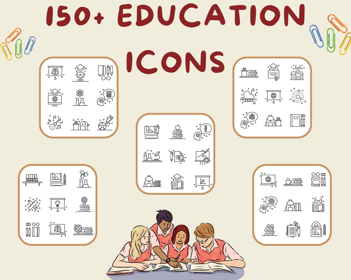 150+ Education Icons, Icons for Education, Study, Websites, Icons for ...