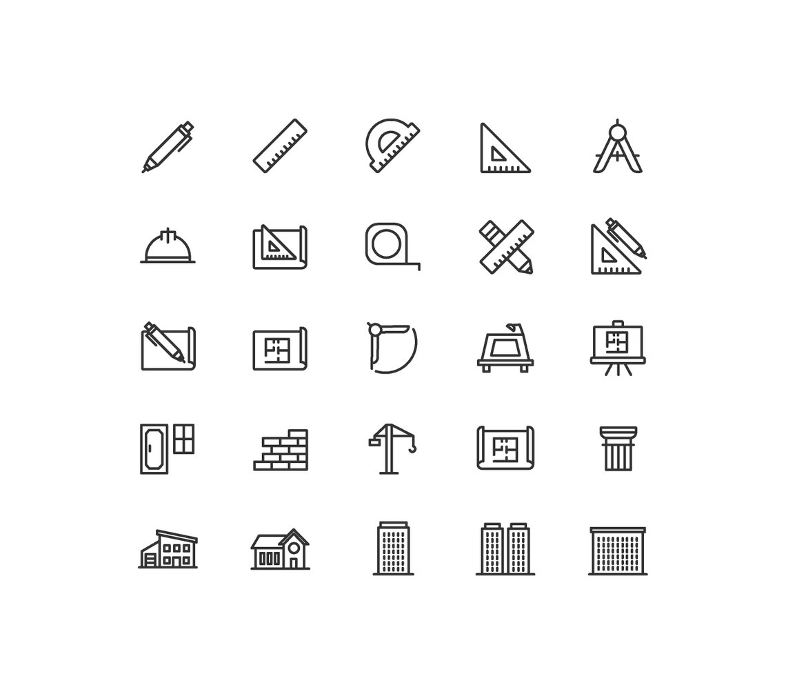 Simple Architecture Icons / Architectural Shapes - Etsy