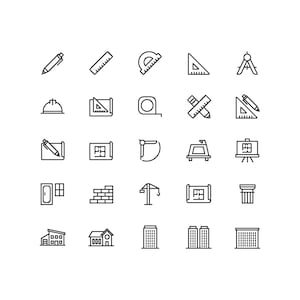 Simple Architecture Icons / Architectural Shapes - Etsy
