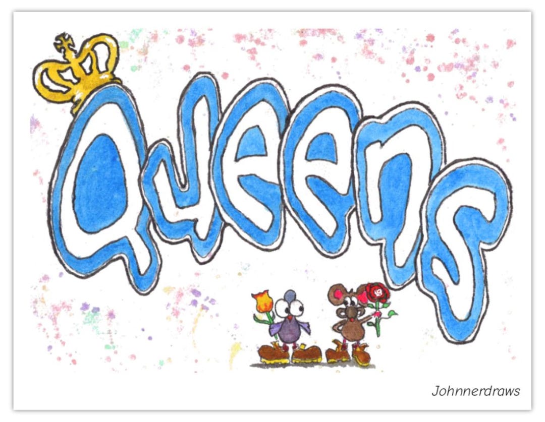 Queens Borough Flag Magnet / Hand Illustrated/ NYC Art/ NYC Pigeons/nyc ...